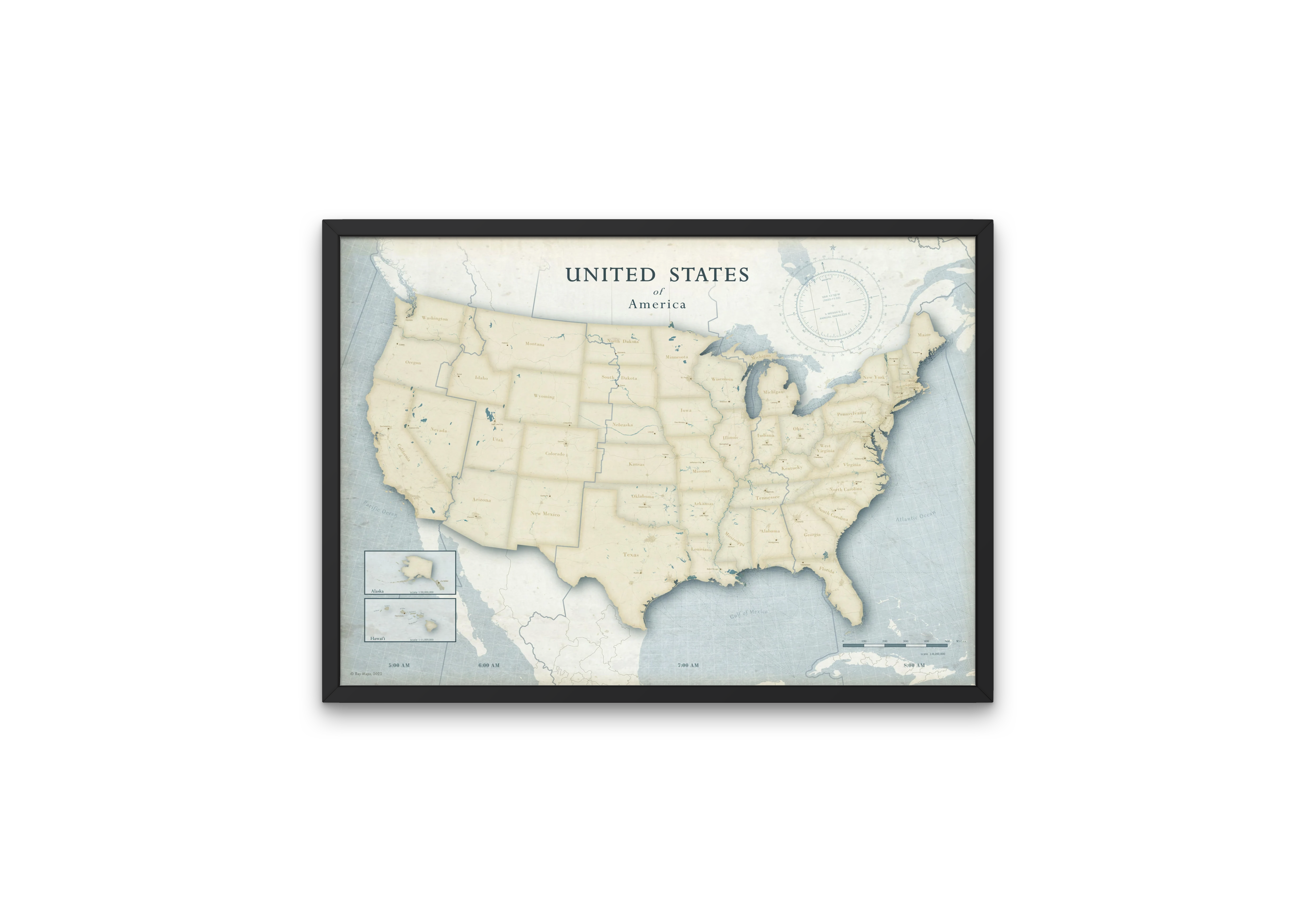 Wisconsin Map Prints by Bay Maps LLC