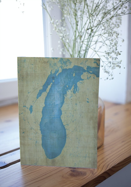 Lake Michigan Notecards - Map Stationary by Bay Maps, LLC