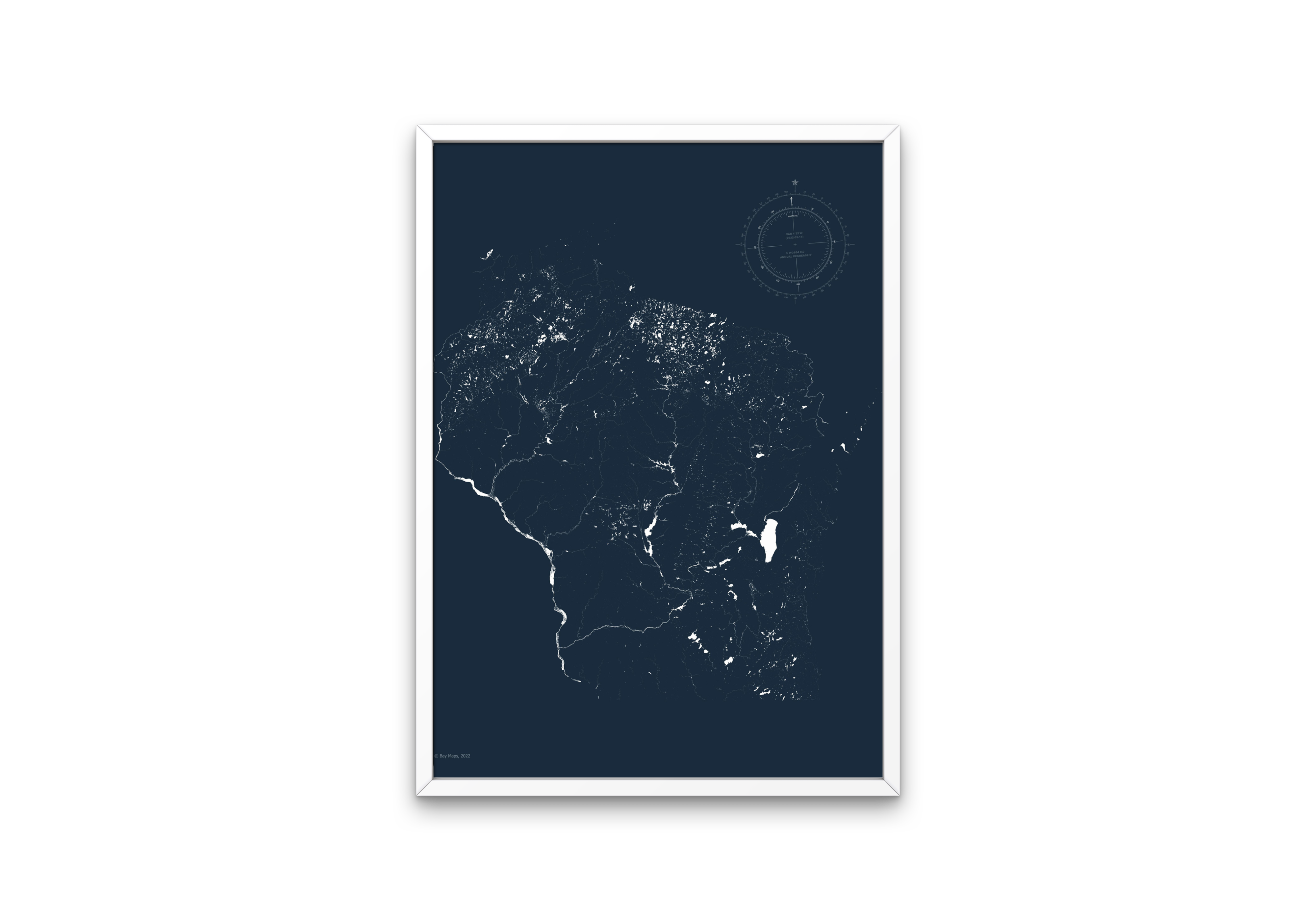 Hydrography of Wisconsin Map Print - Map Art by Bay Maps LLC